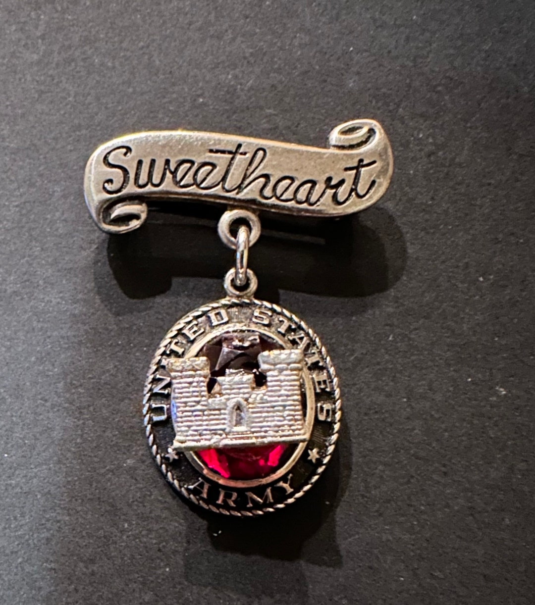 US Army Engineer Sweetheart Bling Pin Brooch - Etsy