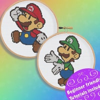Super Mario Sampler -retro Video Game Super Mario - Cross Stitch ...