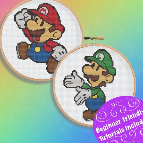 Mario Christmas Cross Stitch Pattern Ornament Set - Etsy