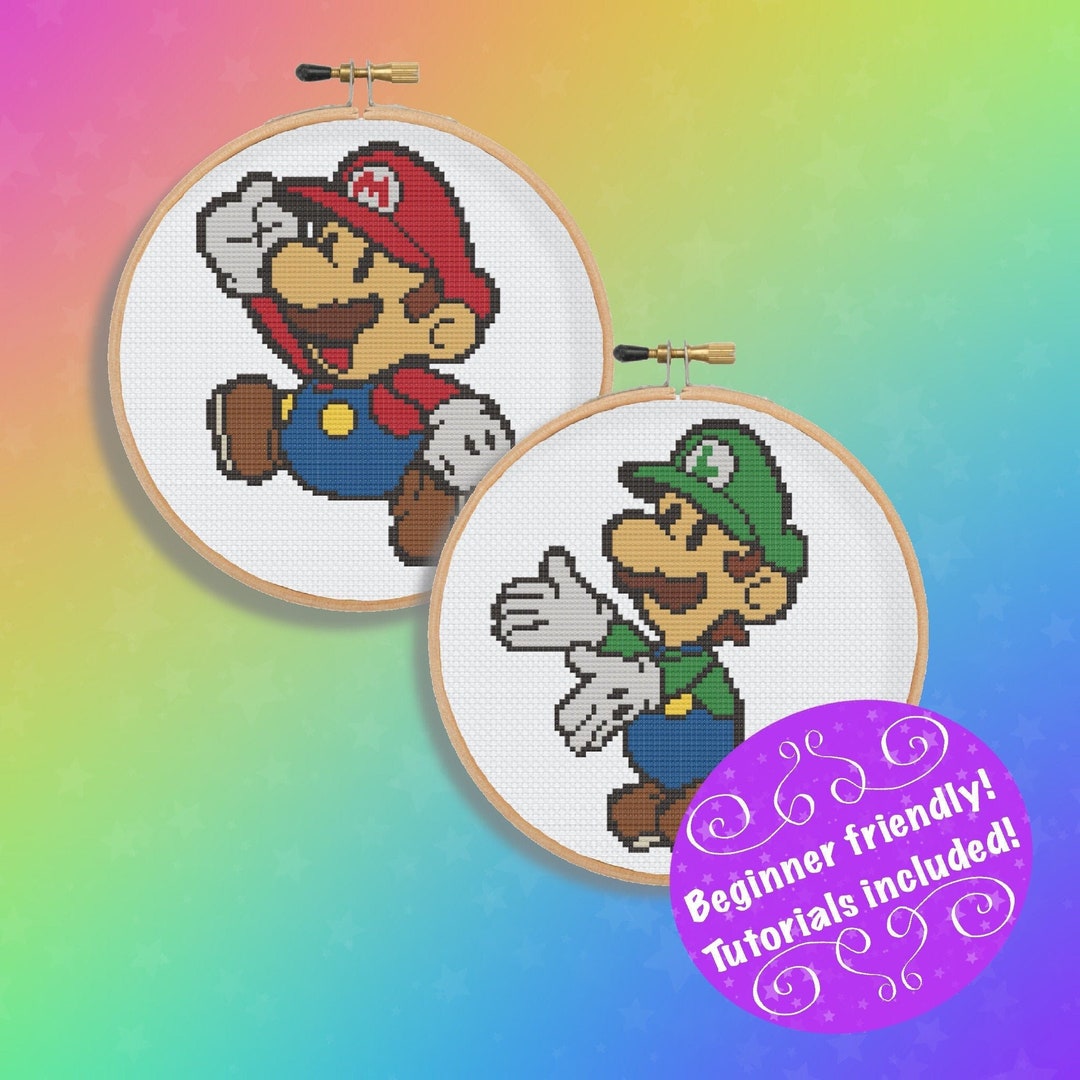 Paper Mario and Paper Luigi Cross Stitch Pattern Set - Etsy
