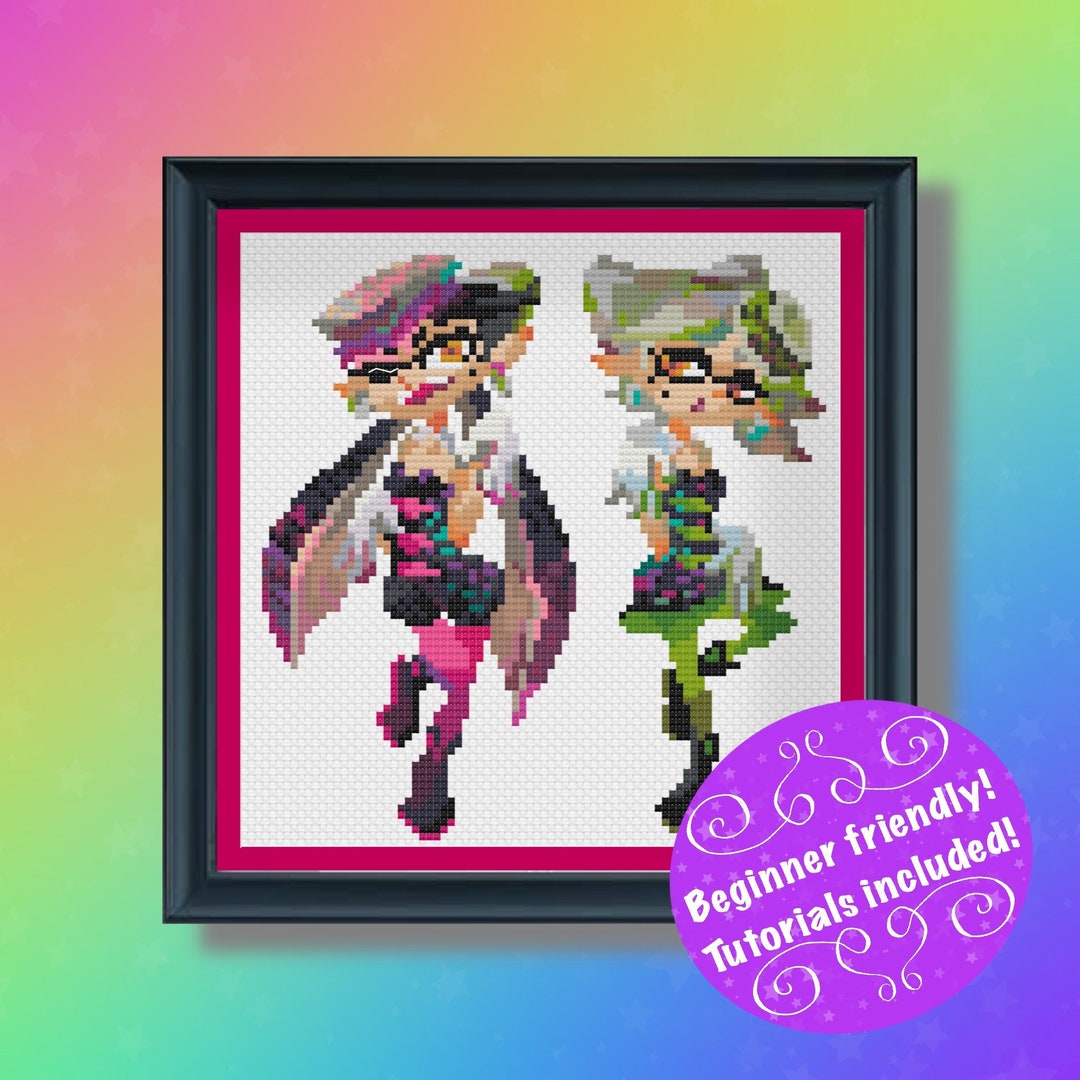 Squid Sisters Idols Cross Stitch Pattern Splatoon - Etsy