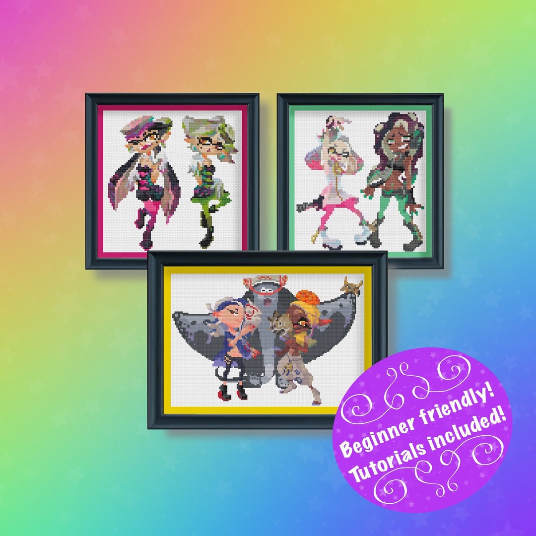 Splatoon Idol Cross Stitch Pattern Pack-squid Sisters-off the Hook-deep Cut - Etsy