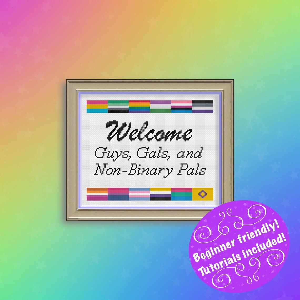 Welcome Guys Gals and Non Binary Pals LGBTQ Flag Sign - Etsy
