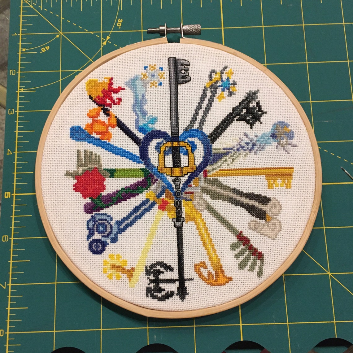 Keyblade Circle Kingdom Hearts Cross Stitch Pattern | Etsy