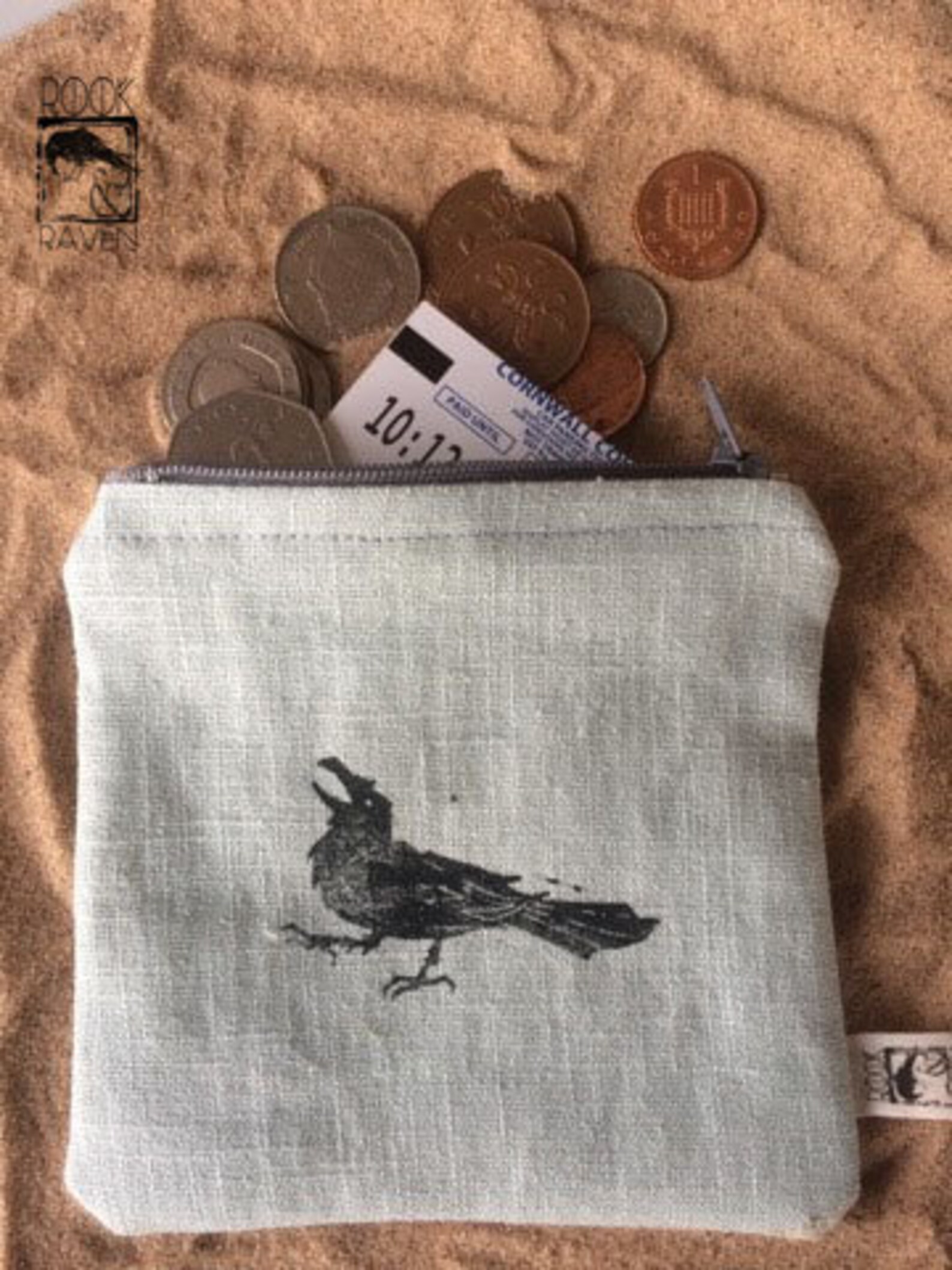 Linen ' Raven' Coin Purse - Etsy