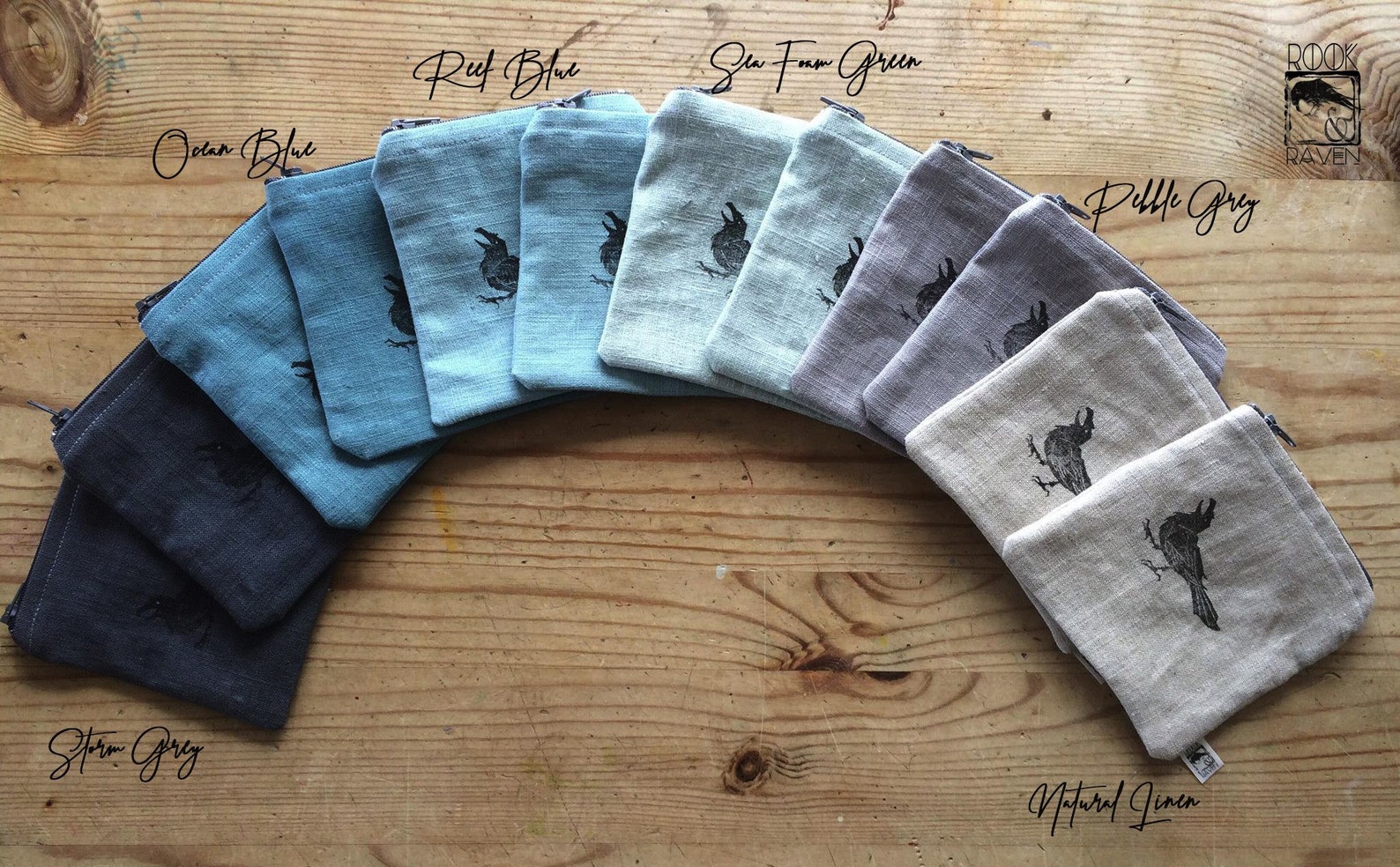 Linen ' Raven' Coin Purse | Etsy