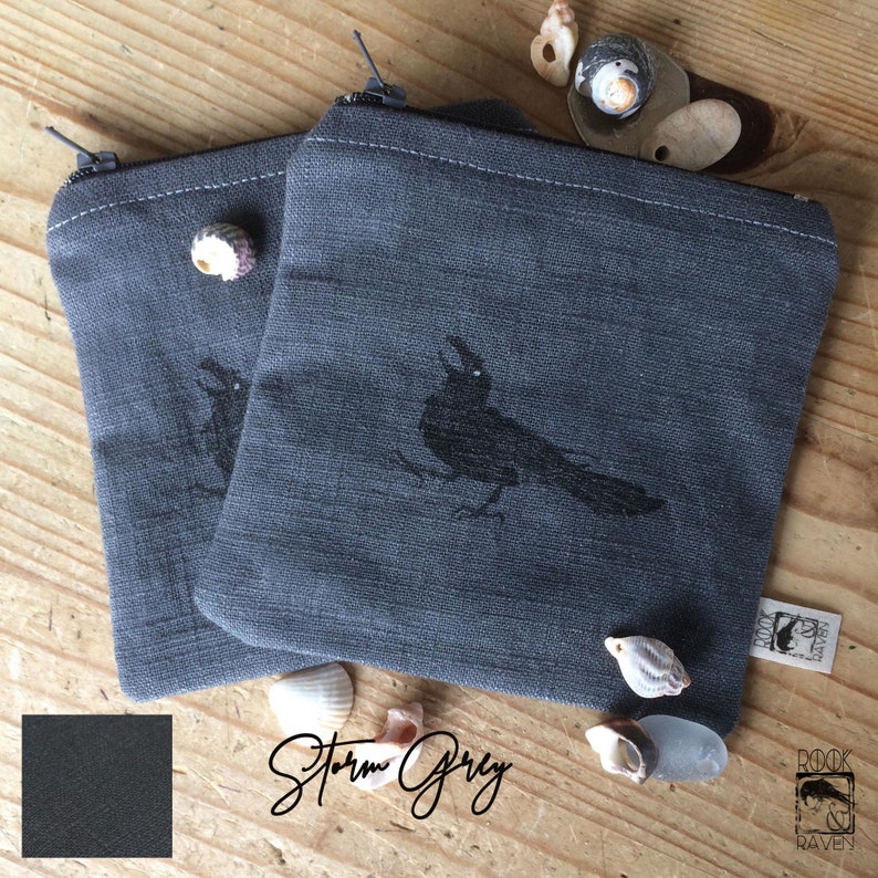 Linen ' Raven' Coin Purse | Etsy