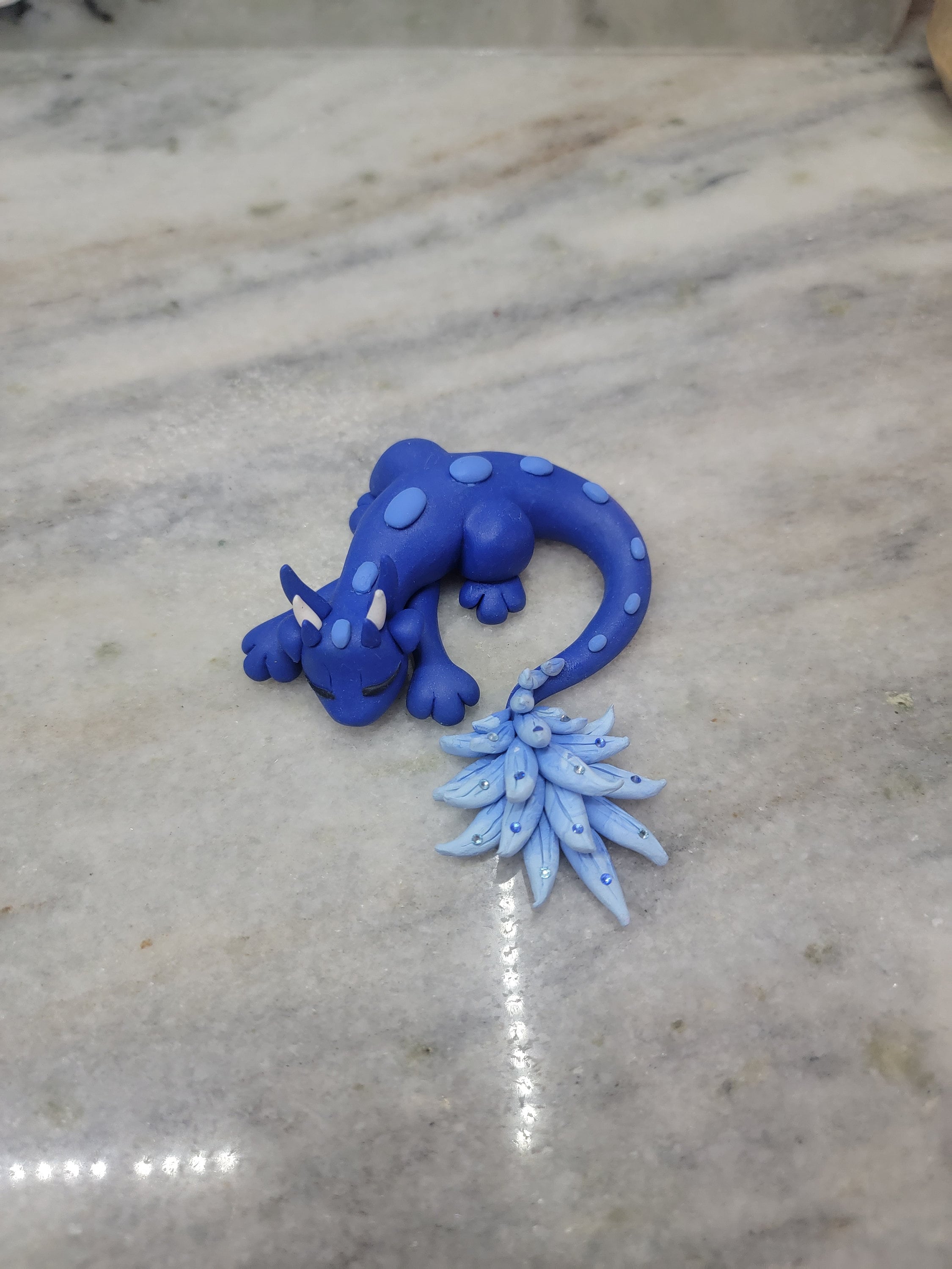Adorable Blue Sleeping Dragon With Swarovski Crystals - Etsy
