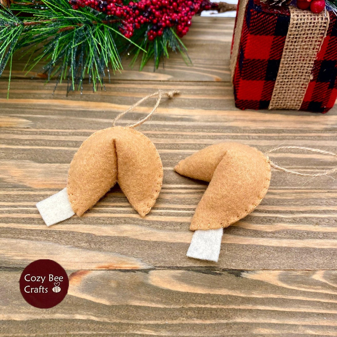 Felt Fortune Cookie Ornament, Fortune Cookie Christmas Ornament ...