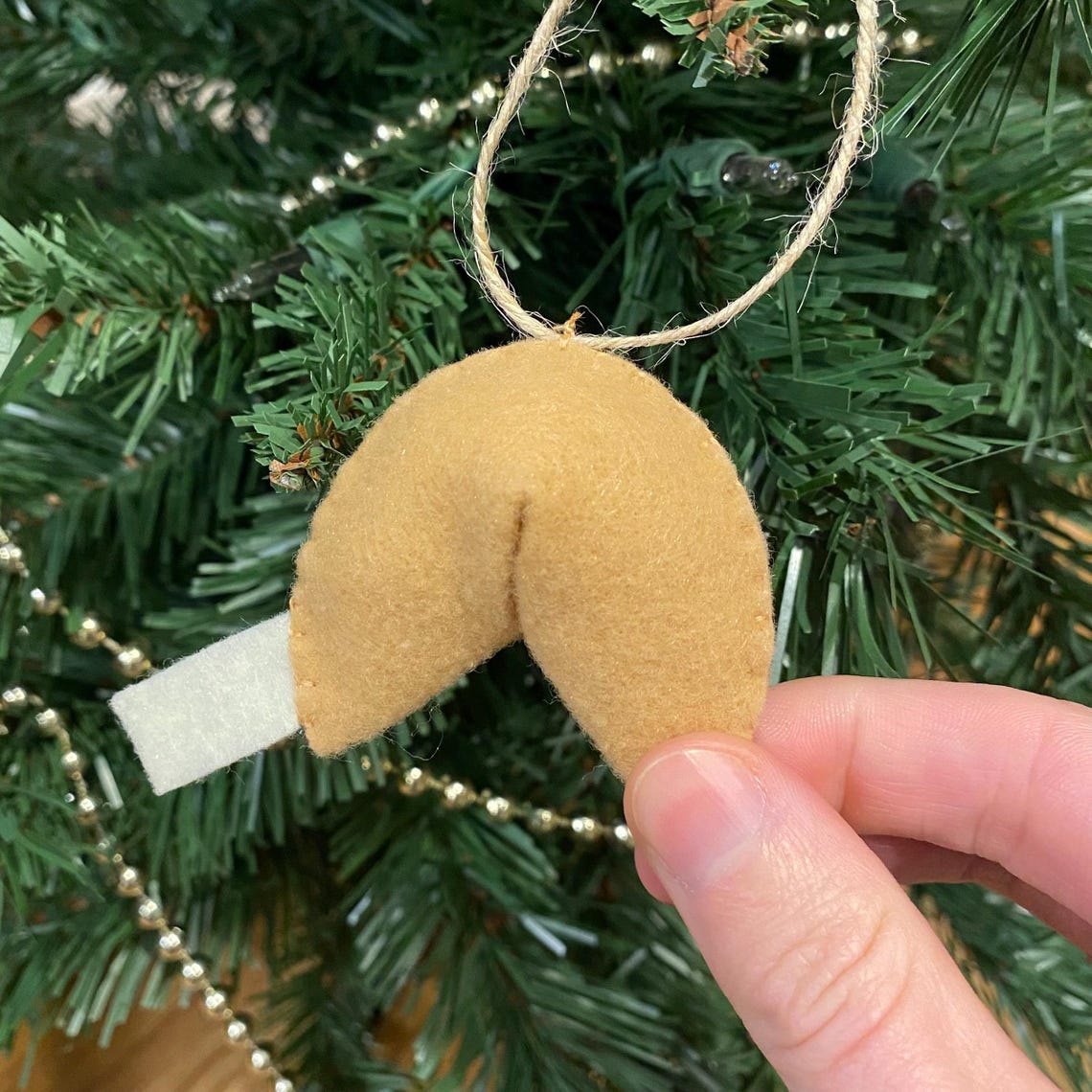 Felt Fortune Cookie Christmas Ornament, Handmade Chinese Food Holiday ...