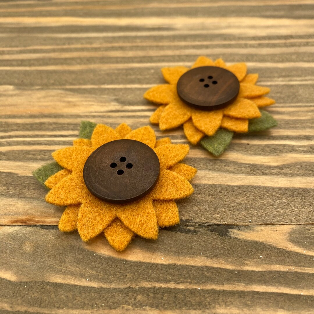 Mini Felt Sunflower Magnet, Handmade Seasonal Magnet, Sunflower ...