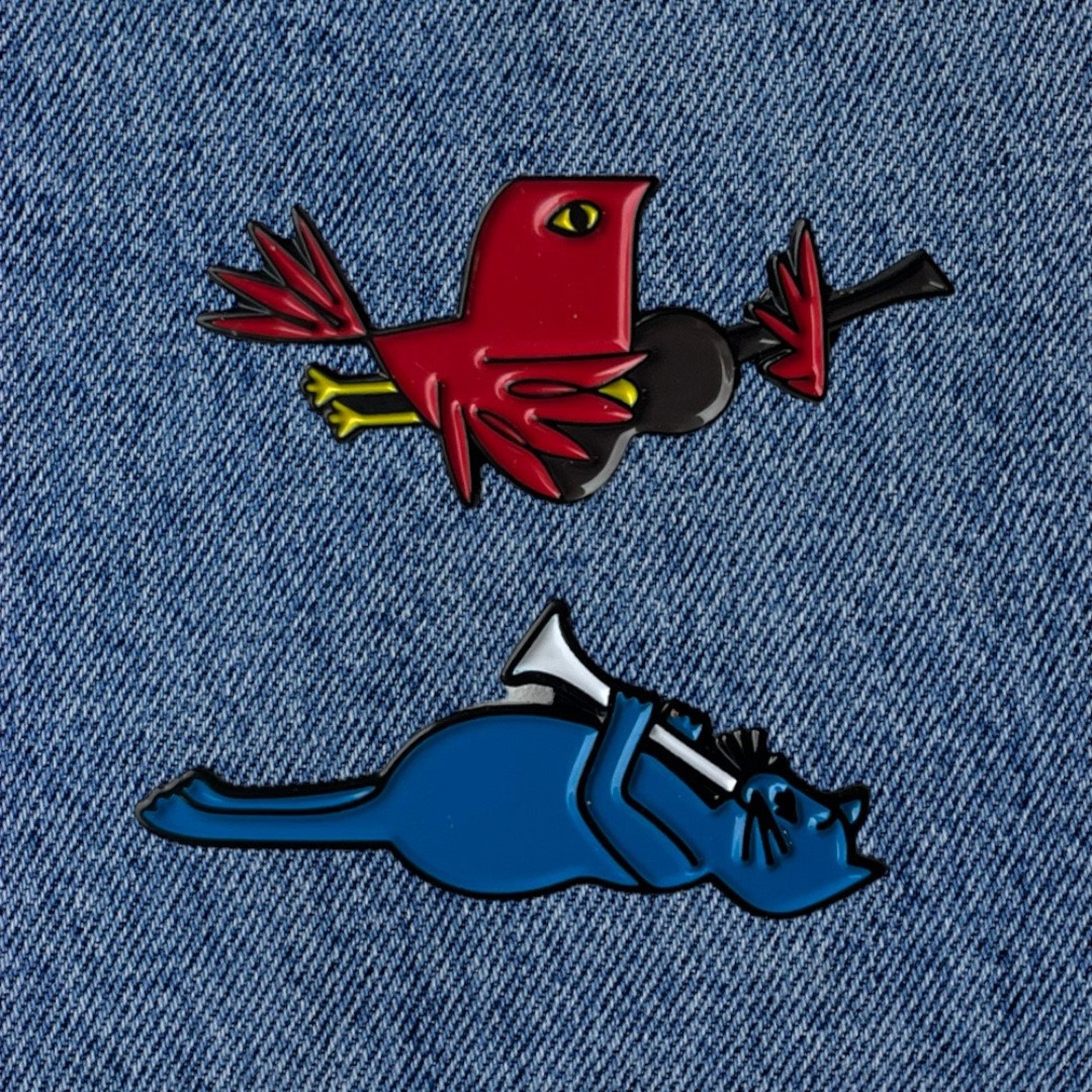 Red Bird Records and Blue Cat Records Enamel Pin Set! - Etsy