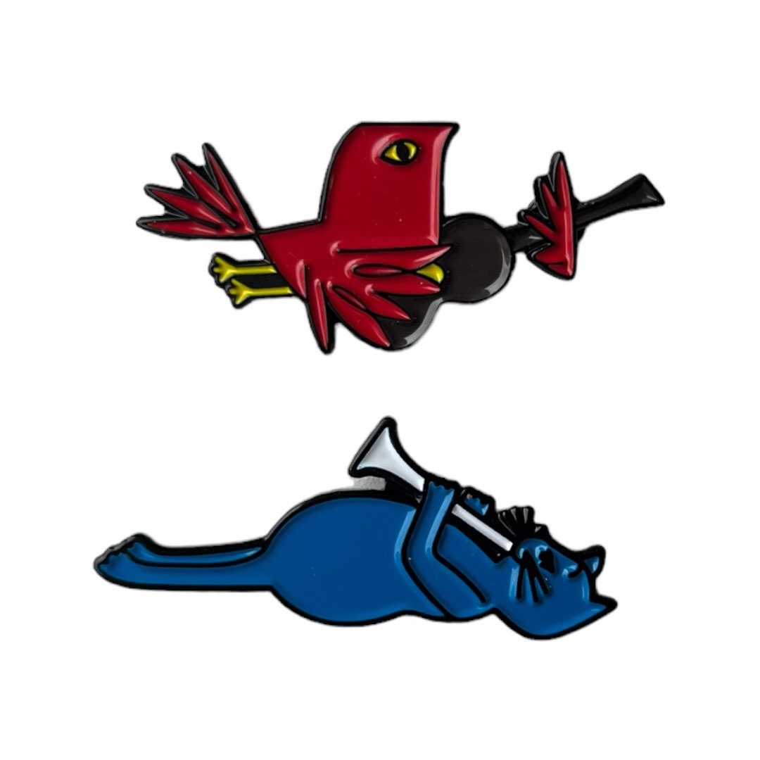 Red Bird Records and Blue Cat Records Enamel Pin Set! - Etsy