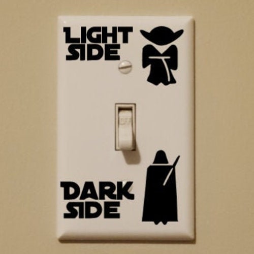 Star Wars Light Side Dark Side Light Switch Wall Decal | Etsy