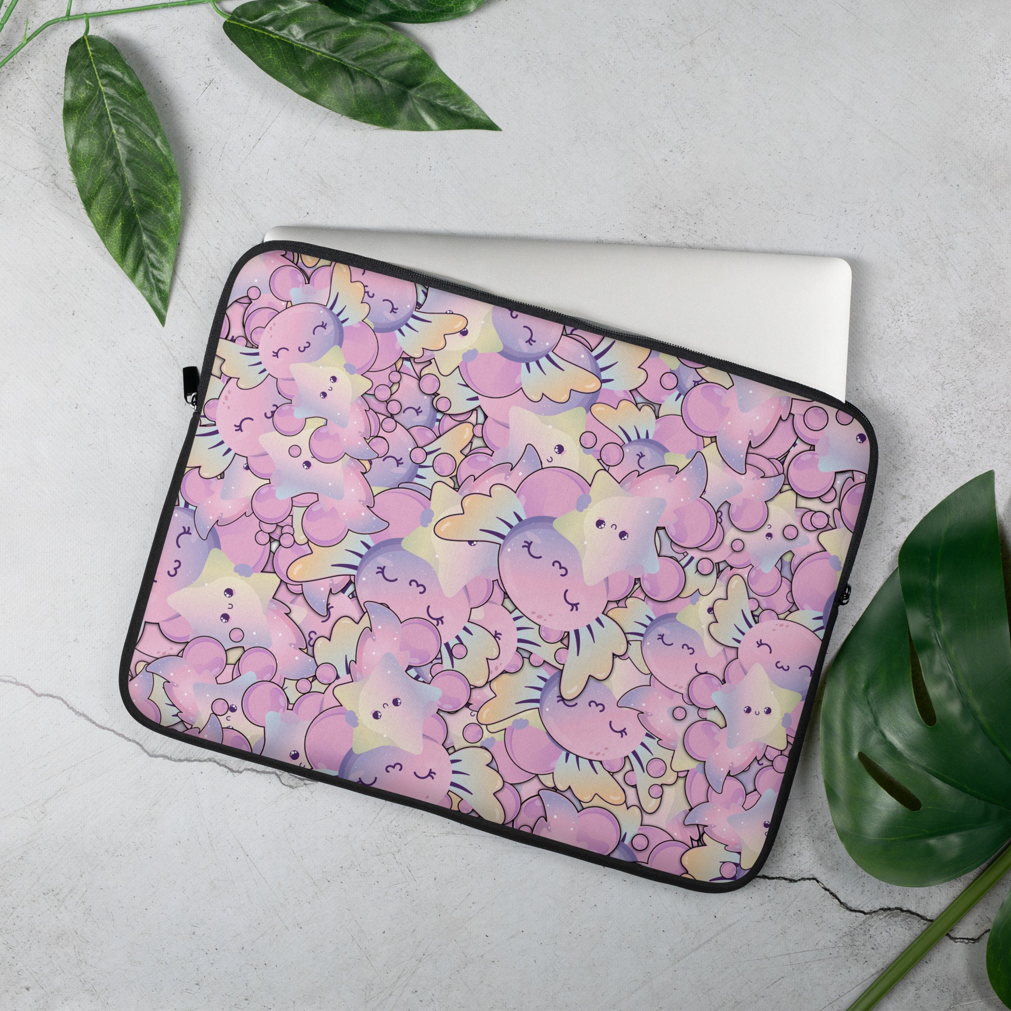 Cute Laptop Sleeve With Kawaii Axolotl Pattern, Cover for MacBook Pro ...