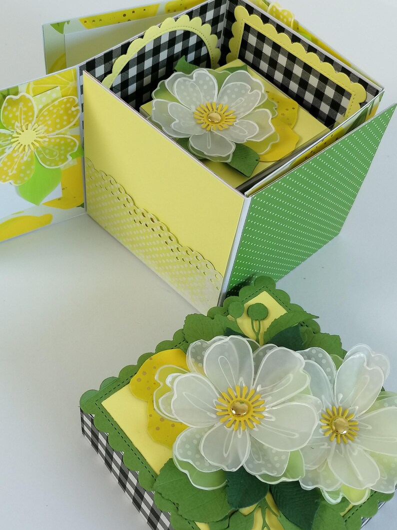 Surprise Gift Box With Pralines, Decorated With Paper Flowers. Sweet ...