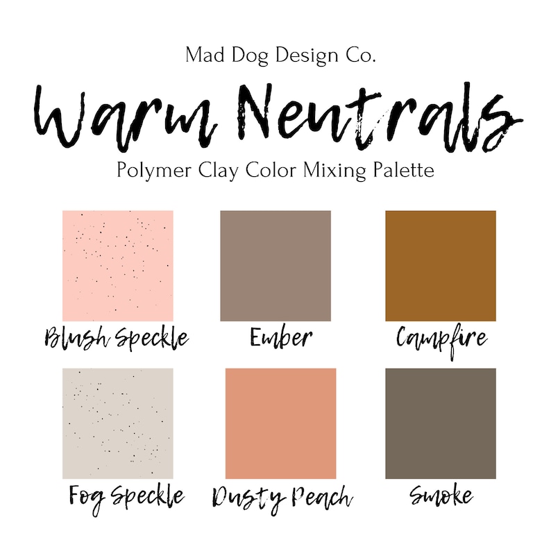 Warm Neutral Polymer Clay Color Recipes Sculpey Premo and | Etsy