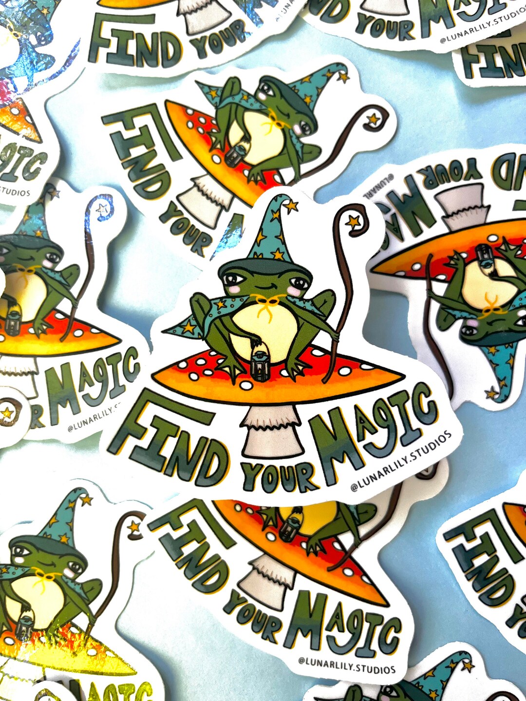 Find Your Magic Wizard Frog Sticker - Etsy