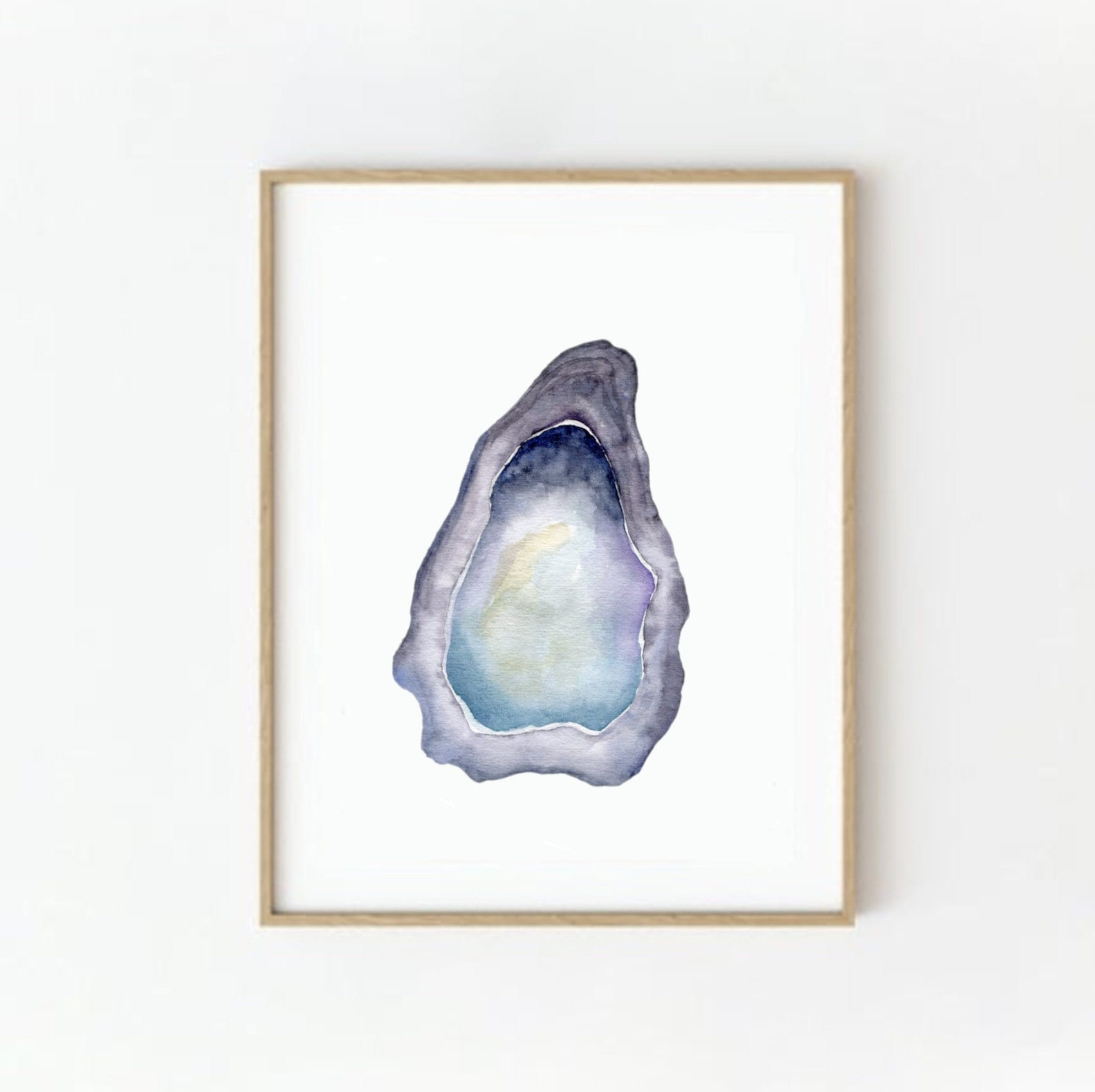 Printable Oyster Shell Watercolor Painting Seashell Poster - Etsy