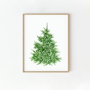 Printable Watercolor Christmas Tree Spruce Print Digital - Etsy