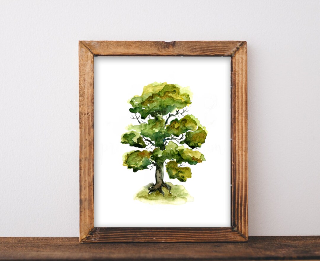 Printable Oak Tree Watercolor Art Digital Oak Tree Art Tree - Etsy