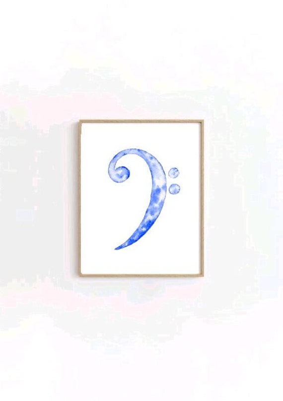 Printable Musician CLEF Watercolor Art Musical Sign Bass - Etsy