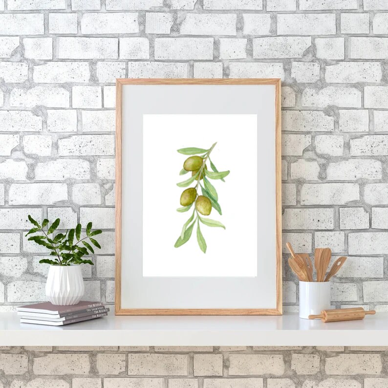 Printable Olive Branch Wtercolor Painting DIY Print Olive - Etsy