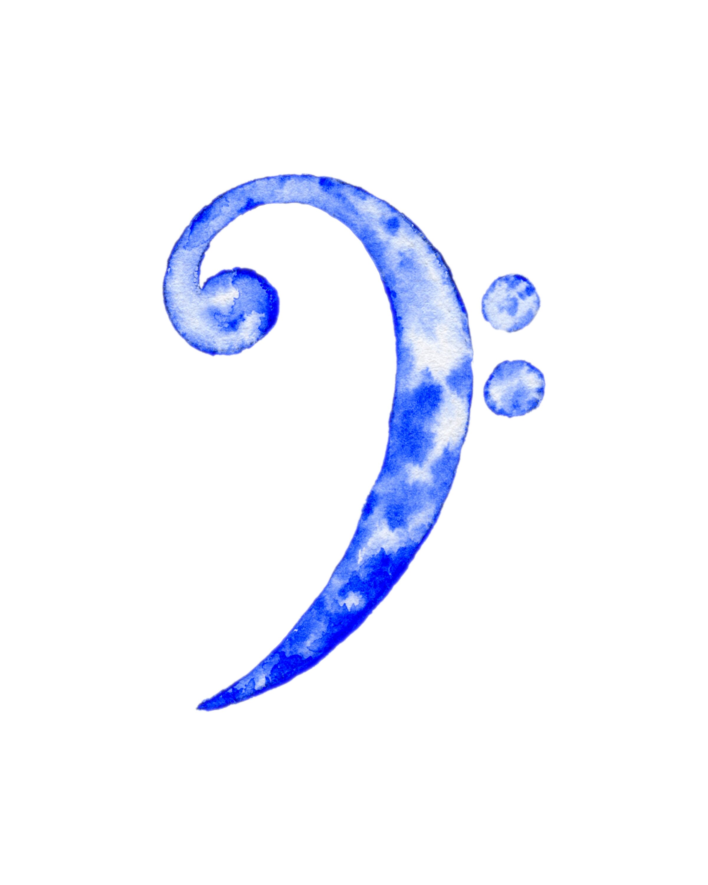 Printable Musician CLEF Watercolor Art Musical Sign Bass - Etsy