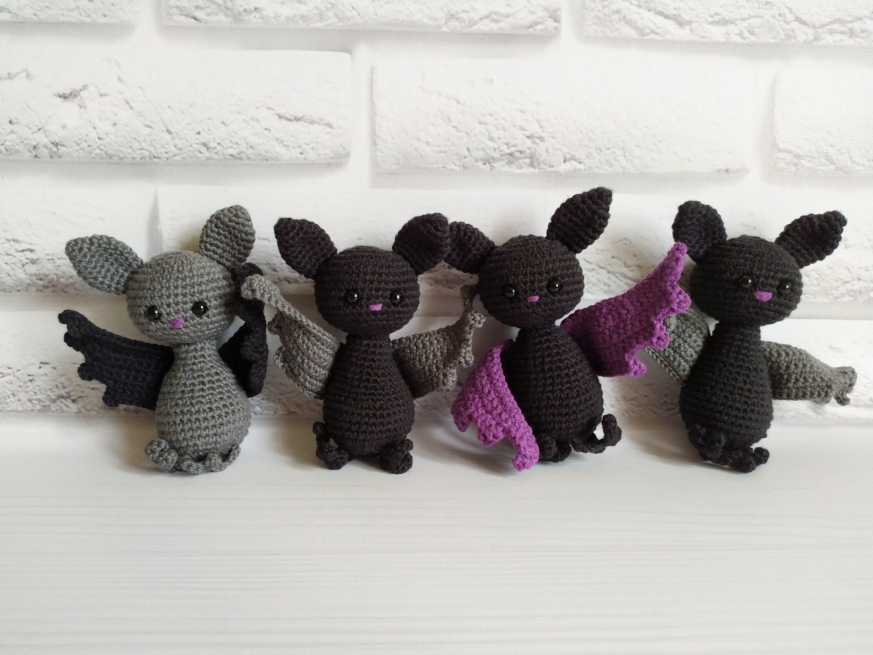 Crochet Pattern - Amigurumi Bat Pattern. Vampire Bat for Halloween ...