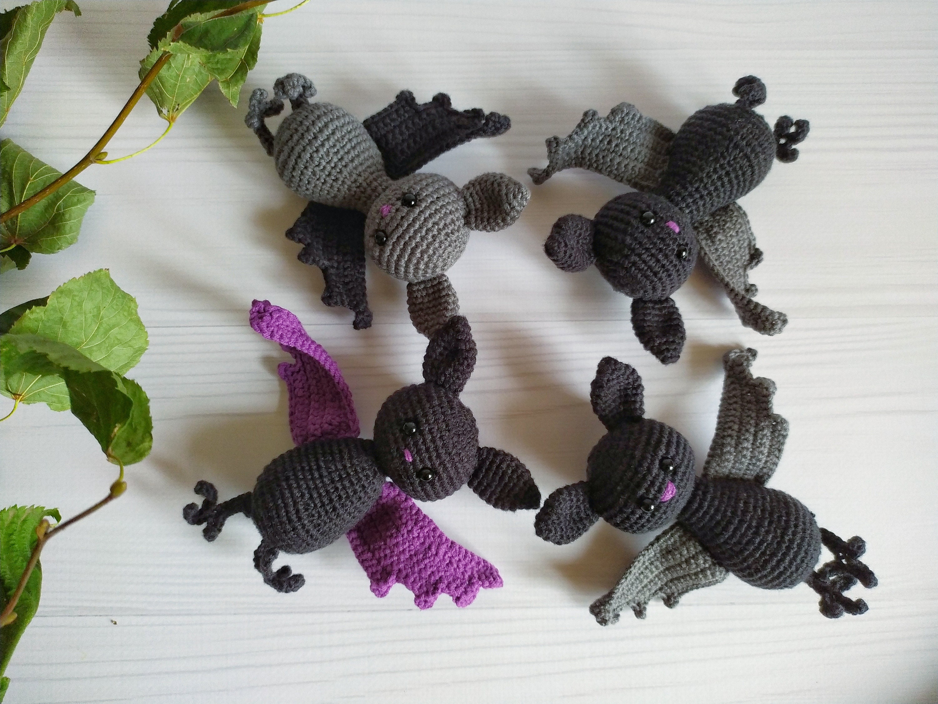Crochet Pattern - Amigurumi Bat Pattern. Vampire Bat for Halloween ...