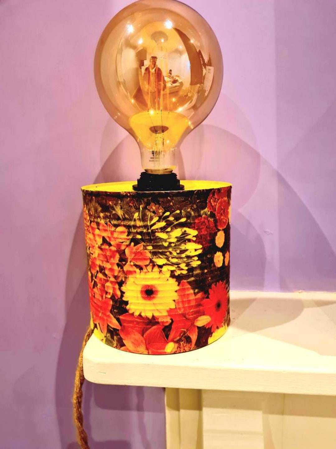 Funky Floral Table Lamp - Upcycled Lamp - New Home Gift Idea - Teachers ...