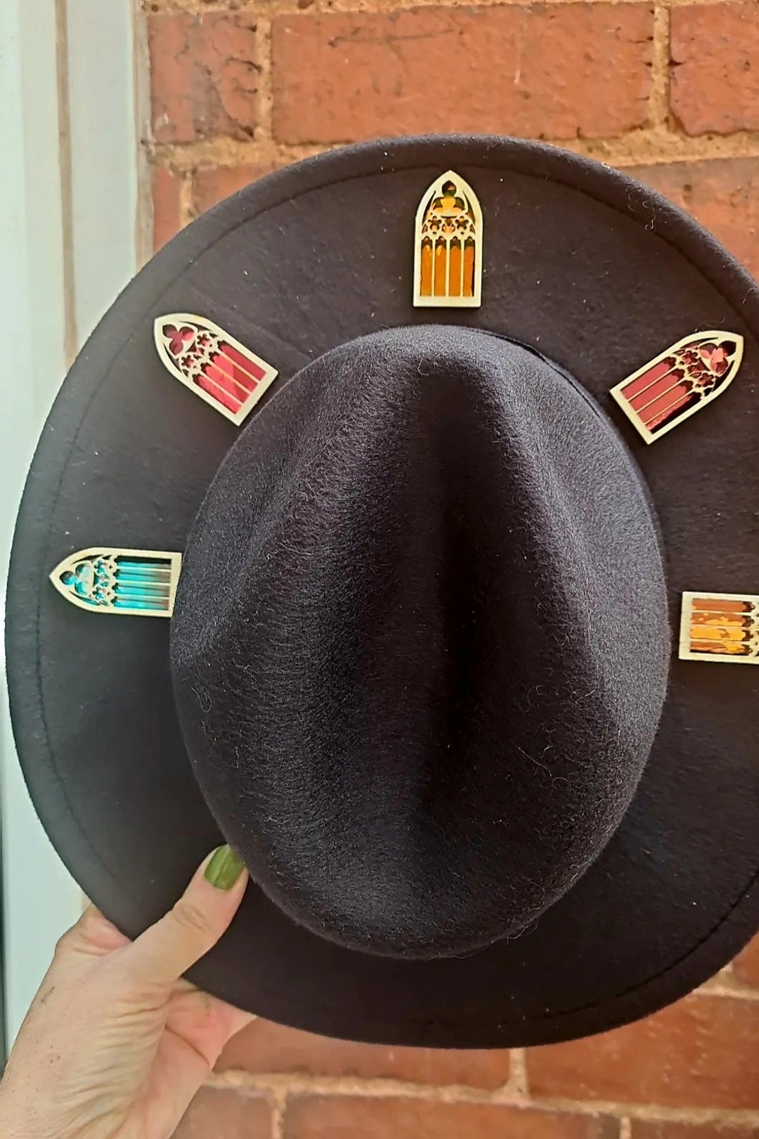 Witches Fedora Hat, Iridescent Window Halo Hat, Gothic Hat, Cottage ...