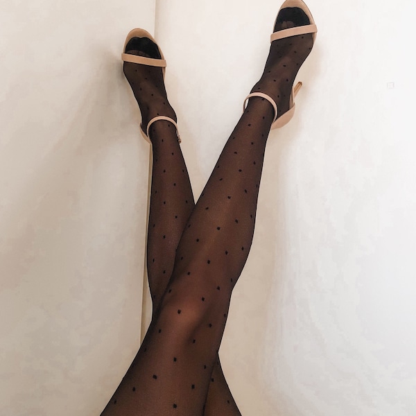 Polka Dot Tights - Etsy