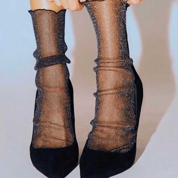 Silver Glitter Socks - Etsy