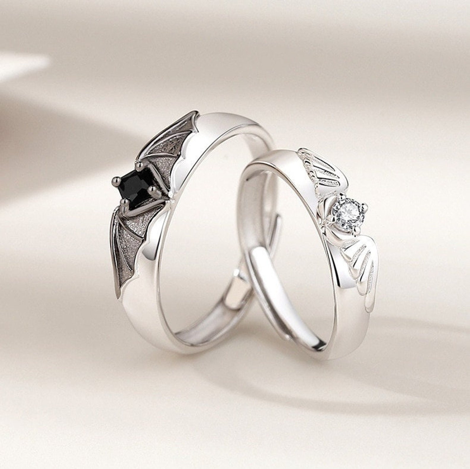 925 Sterling Silver Promise Couple Rings Matching Rings For Etsy