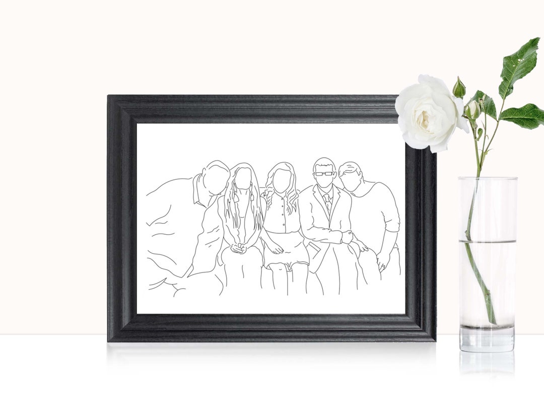Custom Personalised Line Drawing | Art Print | Family Photo Art ...