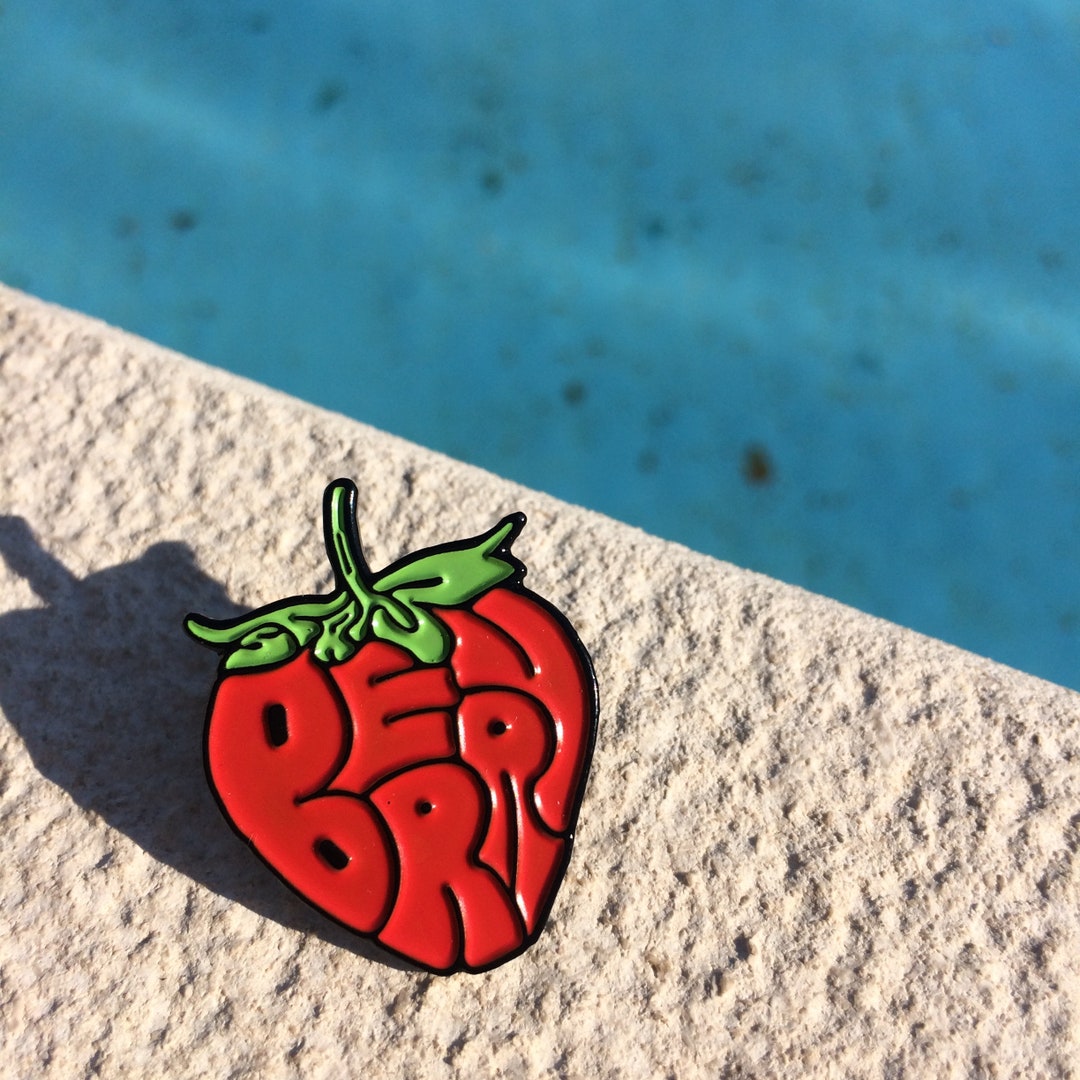 Strawberry Soft Enamel Pin - Etsy
