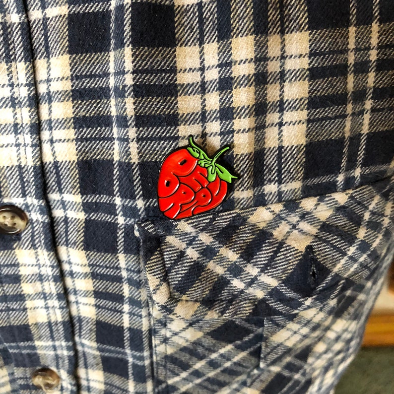 Strawberry Soft Enamel Pin - Etsy