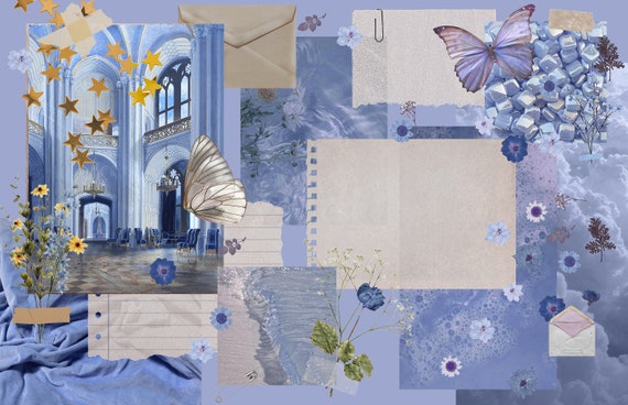 Desktop Organized Wallpaper Periwinkle Collage - Etsy Australia