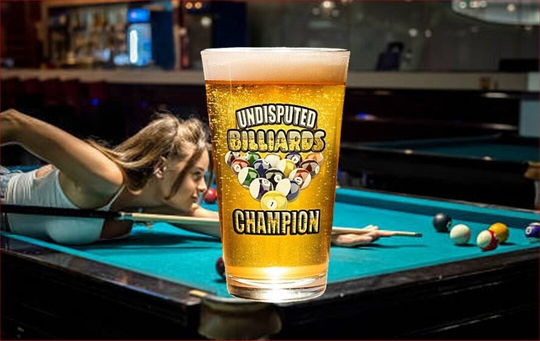 Billiard, Champion, Pilsner Glass, Pint Glass, Beer Glass, Pool, 8 Ball ...