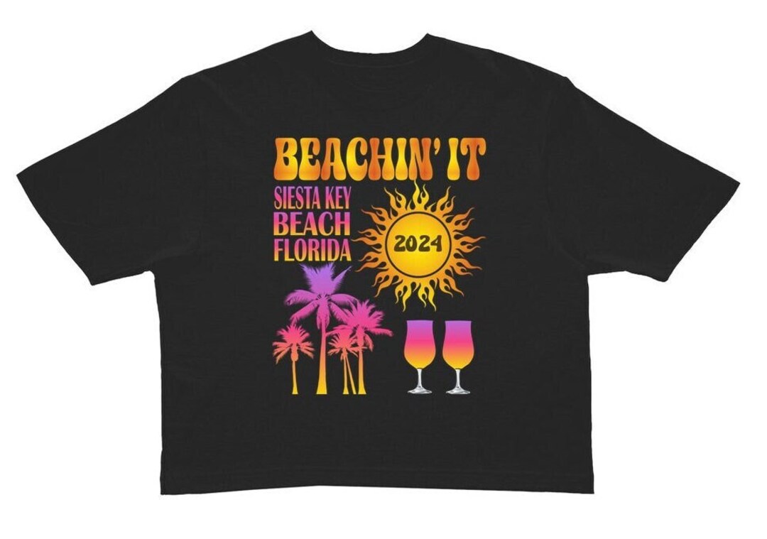 Beachin It 2024 Siesta Key Beach Crop Top T Shirt Croptop T-shirt ...