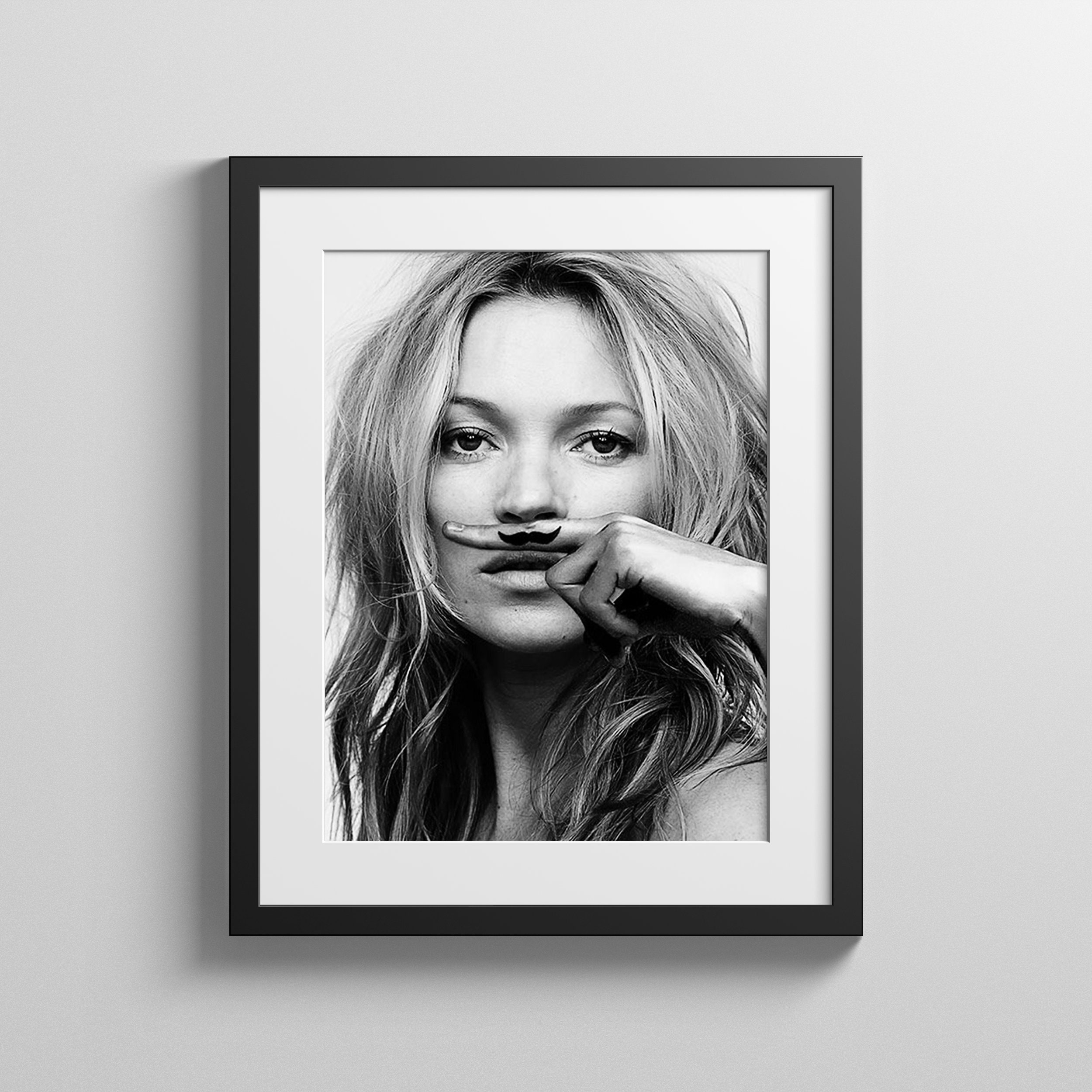 Kate Moss Moustache Wall Art Fashion Print Kate Moss Print | Etsy