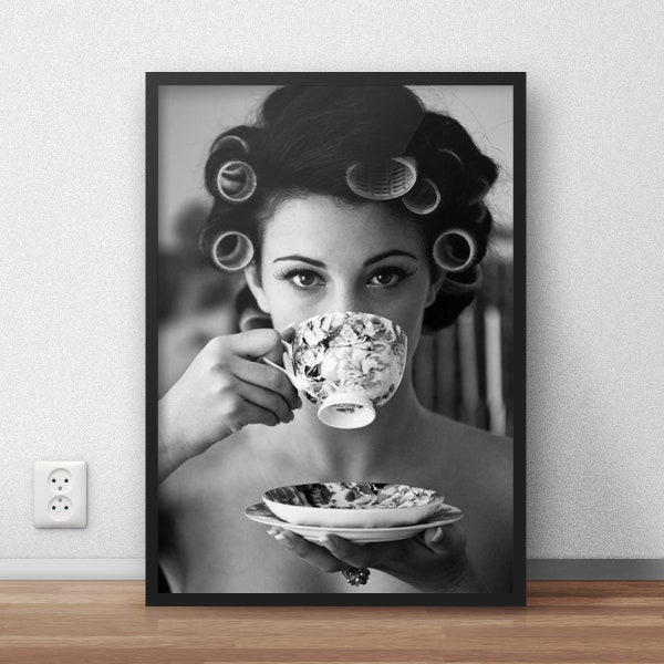 Black Woman Drinking Tea Art - Etsy