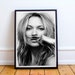 Kate Moss Moustache Wall Art Fashion Print Kate Moss Print Kate Moss ...
