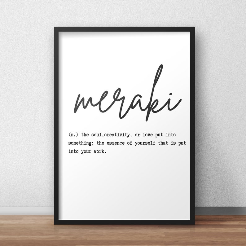 Meraki Definition Print, Greek Definition Art Print Meraki Poster ...