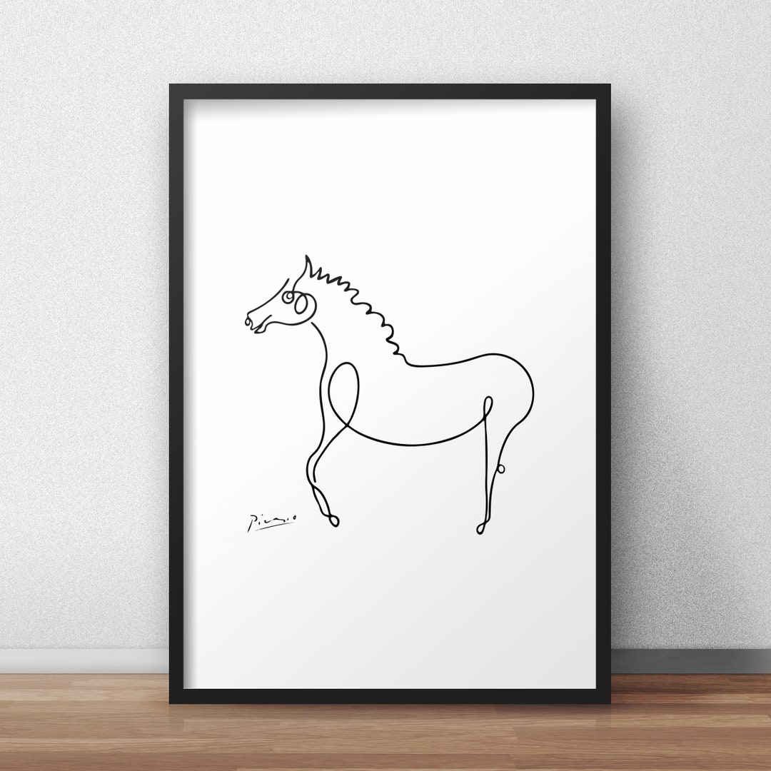 Picasso Pony Art Print: Minimalist Line Art (digital Download) - Etsy