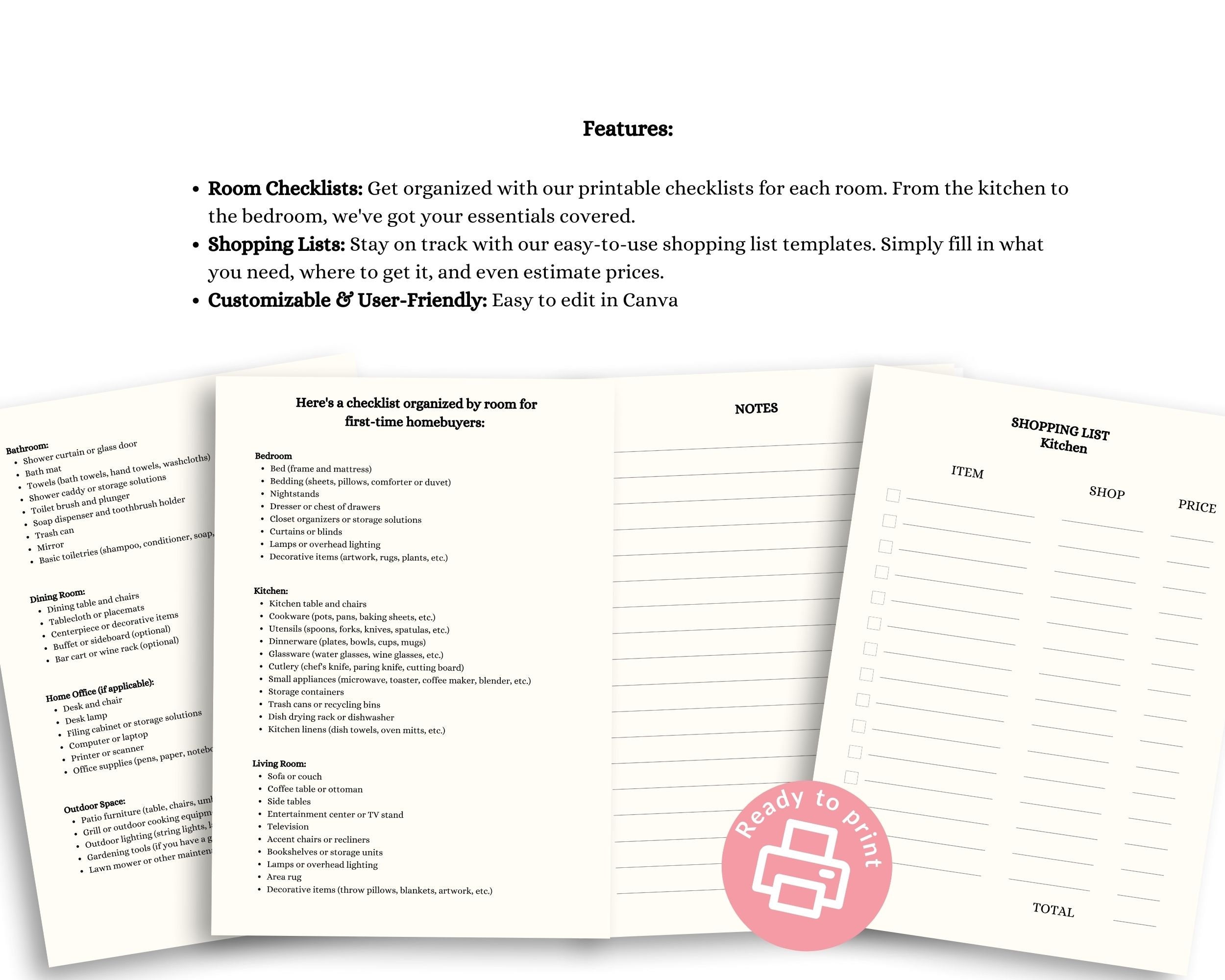 First House Checklist Printable, First House Apartment Checklist ...