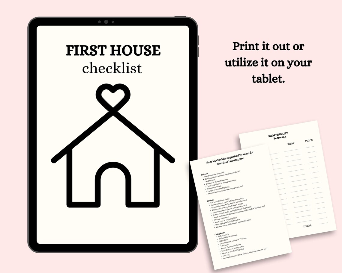First House Checklist Printable, First House Apartment Checklist ...