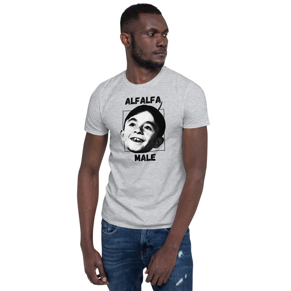 Alfalfa Male \ Alpha Male Parody \ Funny Retro T-shirt Short-sleeve ...