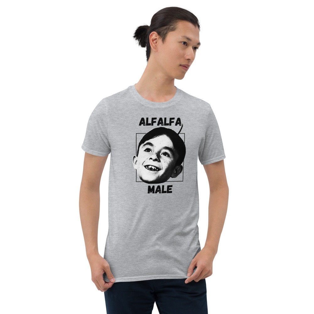 Alfalfa Male \ Alpha Male Parody \ Funny Retro T-shirt Short-sleeve ...